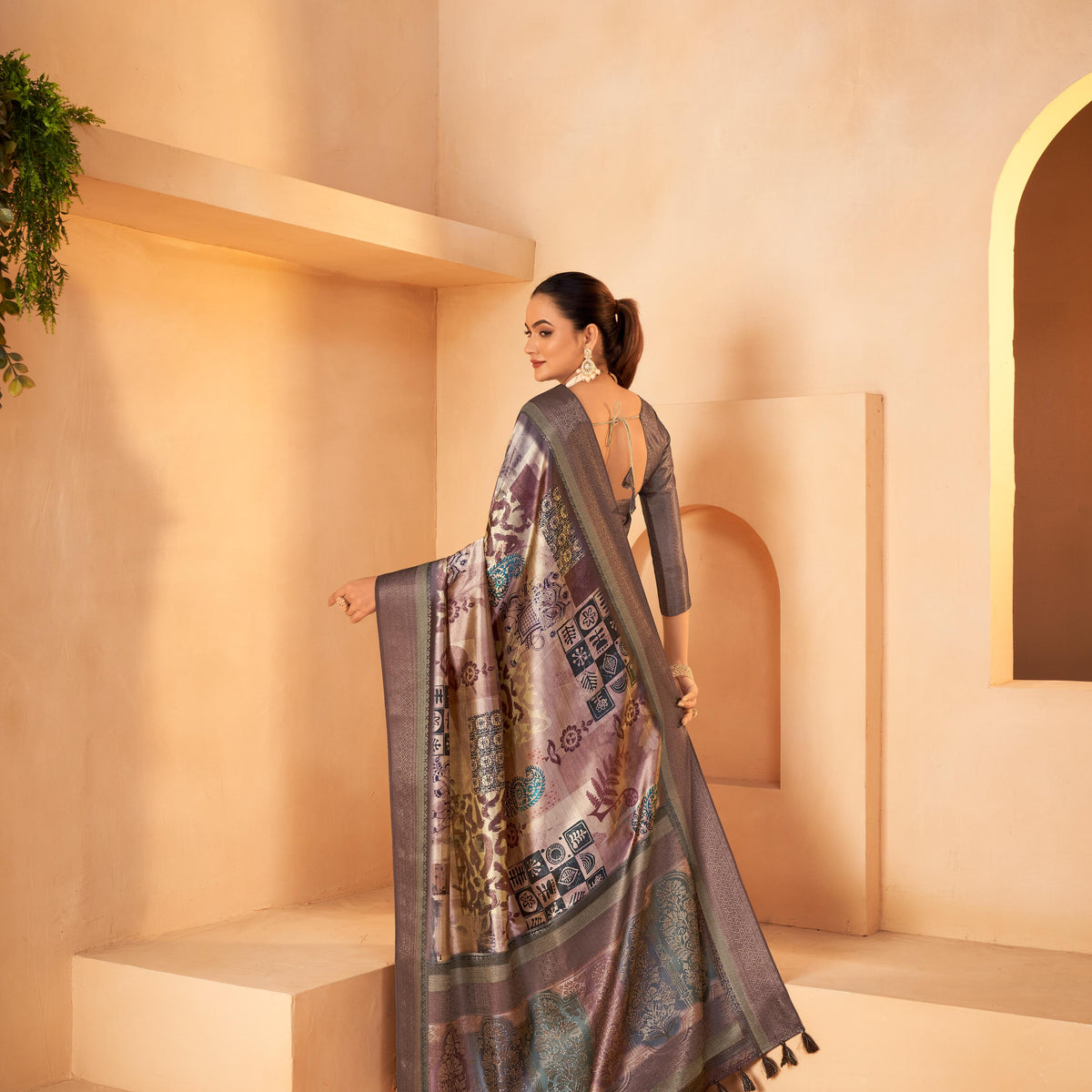 Timeless Diya Silk Purple Saree with Jacquard Border – sedoracouture
